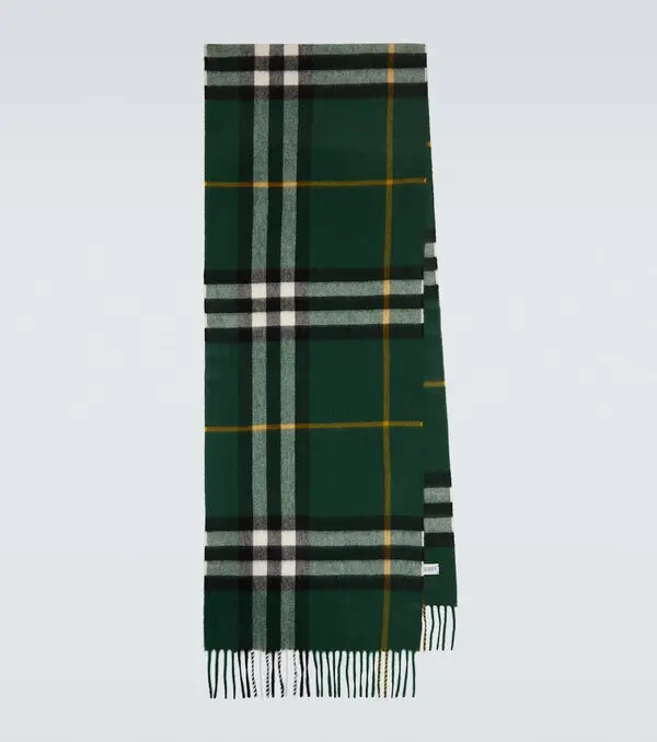 Burberry Check Cashmere Scarf - Green