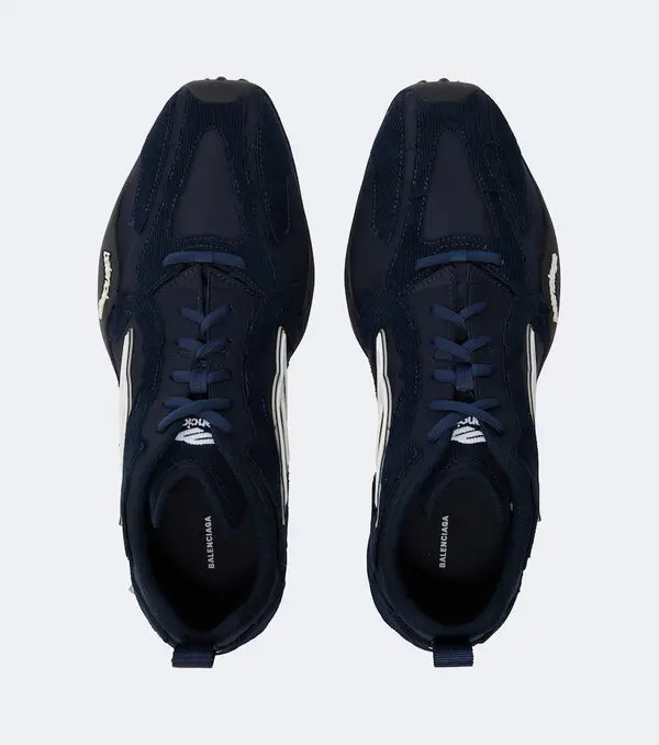 Balenciaga Monday Ultra Corduroy-trimmed Sneakers - Blue