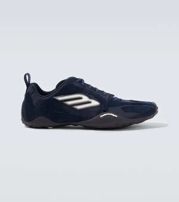 Balenciaga Monday Ultra Corduroy-trimmed Sneakers - Blue