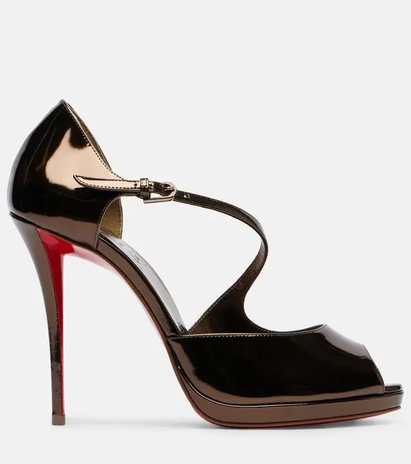 CHRISTIAN LOUBOUTIN Miss Zigourata 120 Mirrored Leather Sandals