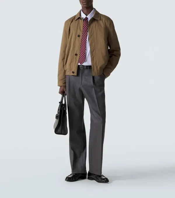 Saint Laurent Cotton Blouson Jacket - Brown