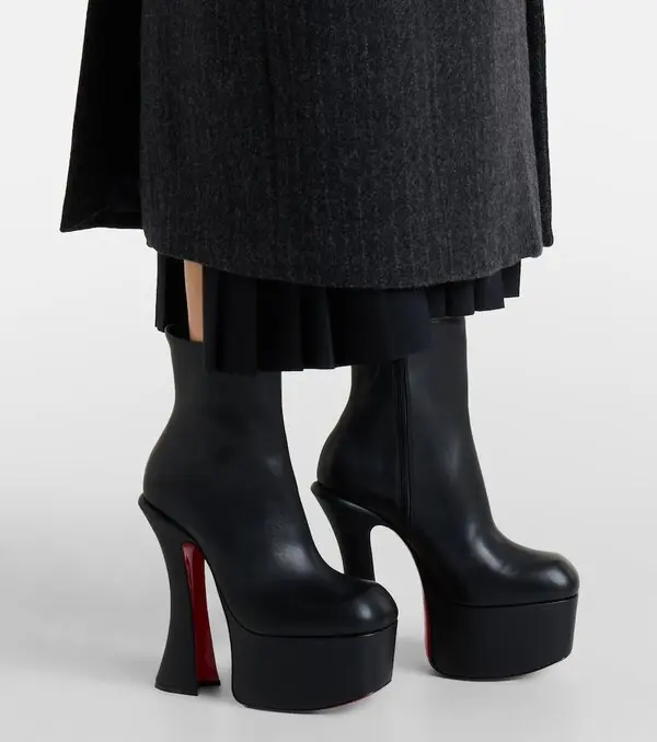 CHRISTIAN LOUBOUTIN Aquabootie 160 Leather Platform Ankle Boots