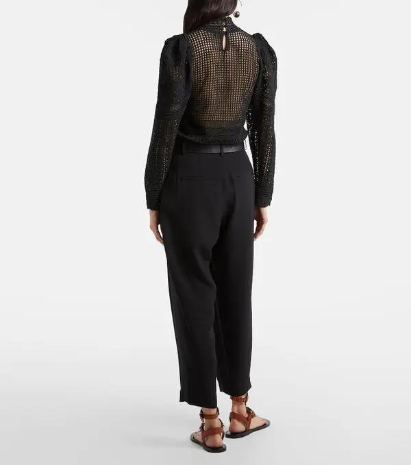 Isabel Marant Étoile Janice High-rise Wide-leg Crêpe Pants - Black