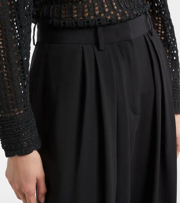 Isabel Marant Étoile Janice High-rise Wide-leg Crêpe Pants - Black