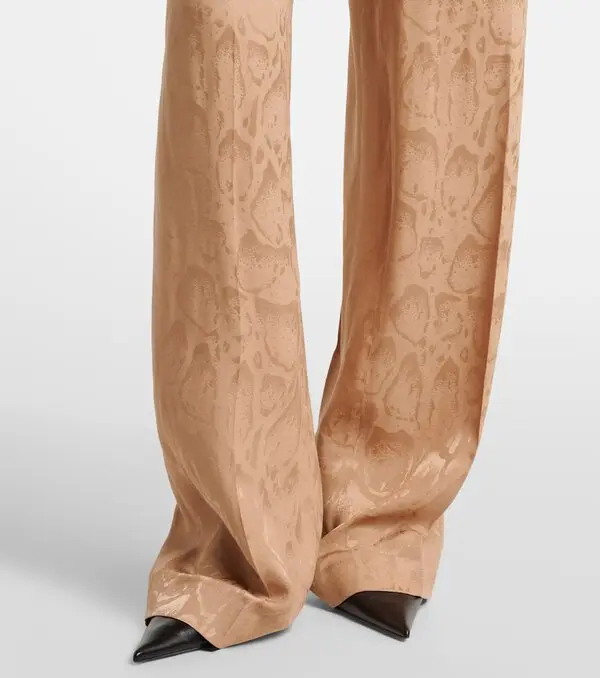 Stella McCartney Silk-blend Wide-leg Pants