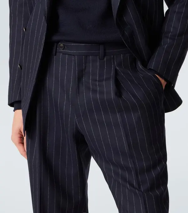 SAMAN AMEL Striped Wool Suit Pants