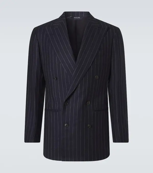 SAMAN AMEL Striped Wool Blazer