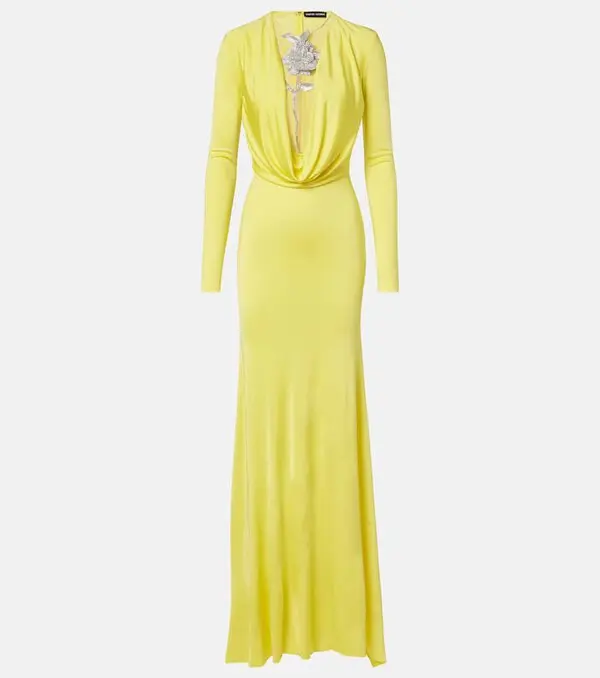 David Koma Embellished Jersey Gown