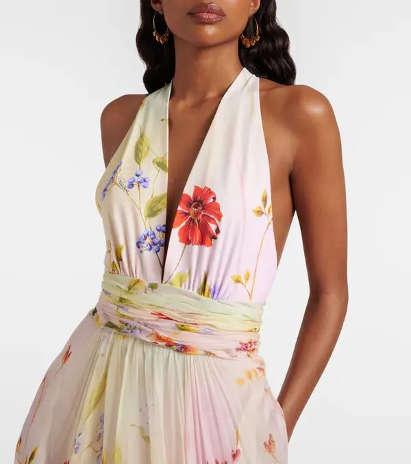 Roberto Cavalli Floral Silk Gown