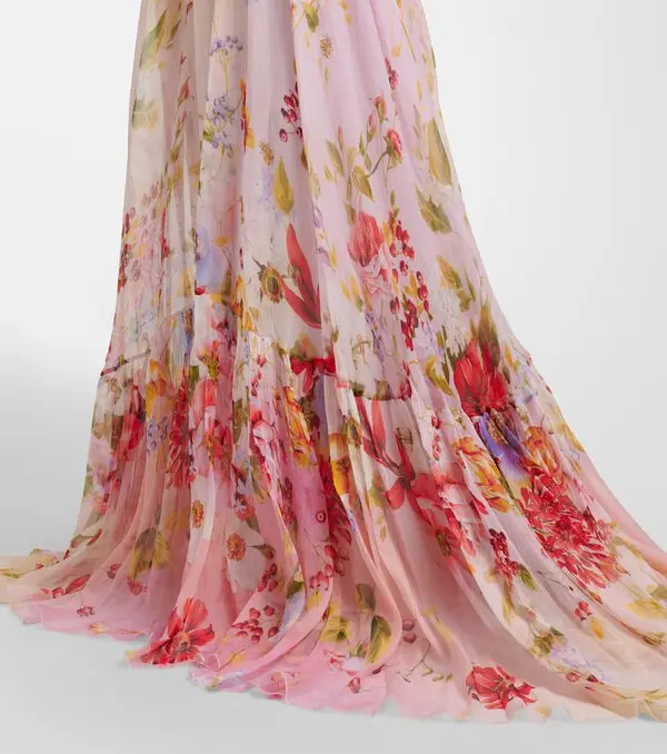 Roberto Cavalli Floral Silk Gown