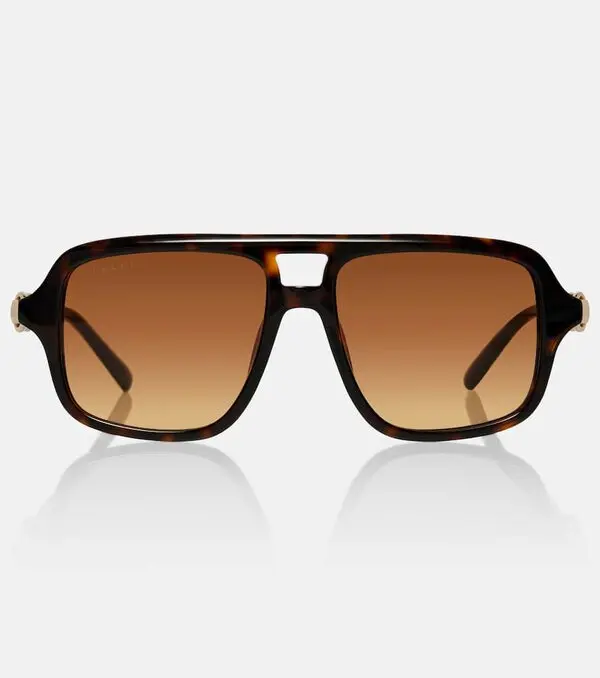 Gucci Horsebit Aviator Sunglasses - Brown