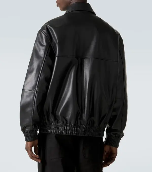 Studio Nicholson Piston Leather Blouson Jacket - Black