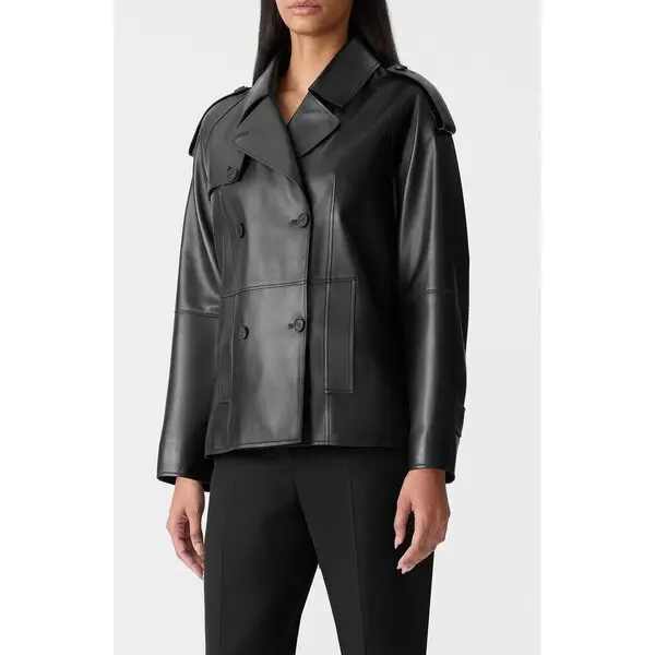 Mackage Dolores Double-breasted Leather Jacket - Black
