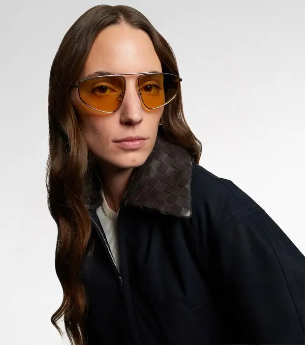 Bottega Veneta Light Ribbon Aviator Sunglasses
