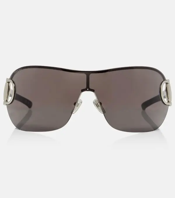 Gucci Sign Shield Sunglasses - Black
