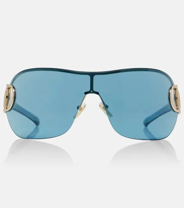 Gucci Sign Shield Sunglasses - Blue