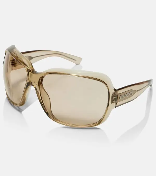 Gucci Script Square Sunglasses - Beige