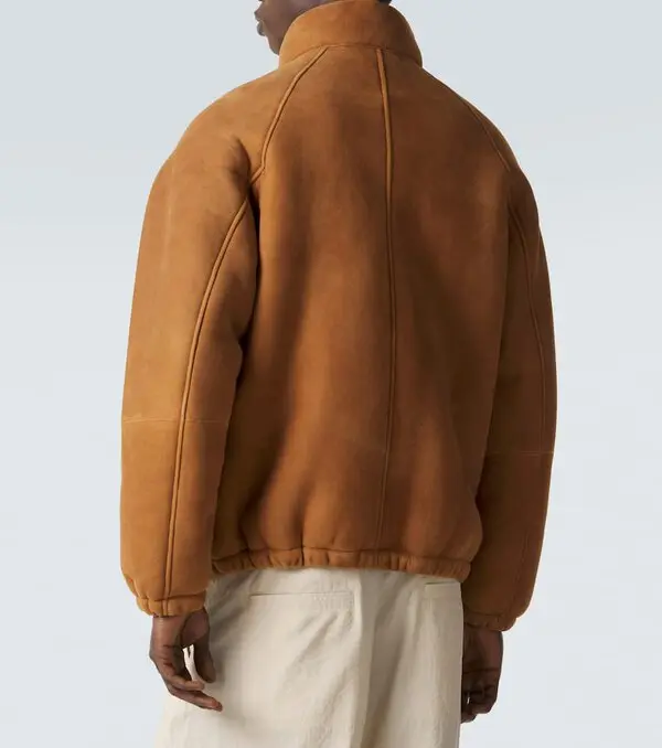 A.PRESSE Shearling-lined Suede Jacket