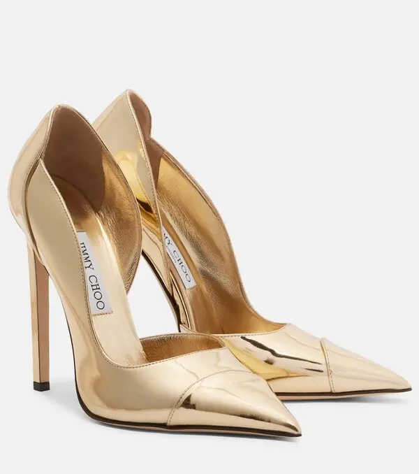 JIMMY CHOO Brigitte Mirrored Leather Pumps