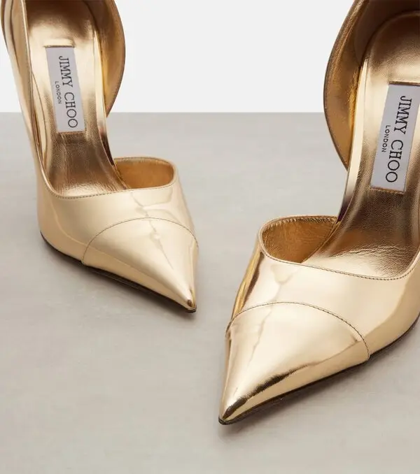 JIMMY CHOO Brigitte Mirrored Leather Pumps