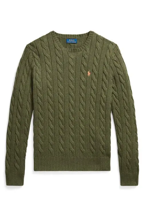 Polo Ralph Lauren Cotton Cable Knit Sweater - Garden Trail Heather