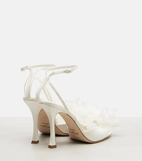 JIMMY CHOO Mimmi Ivory Satin Sandals