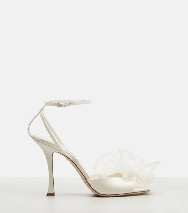 JIMMY CHOO Mimmi Ivory Satin Sandals