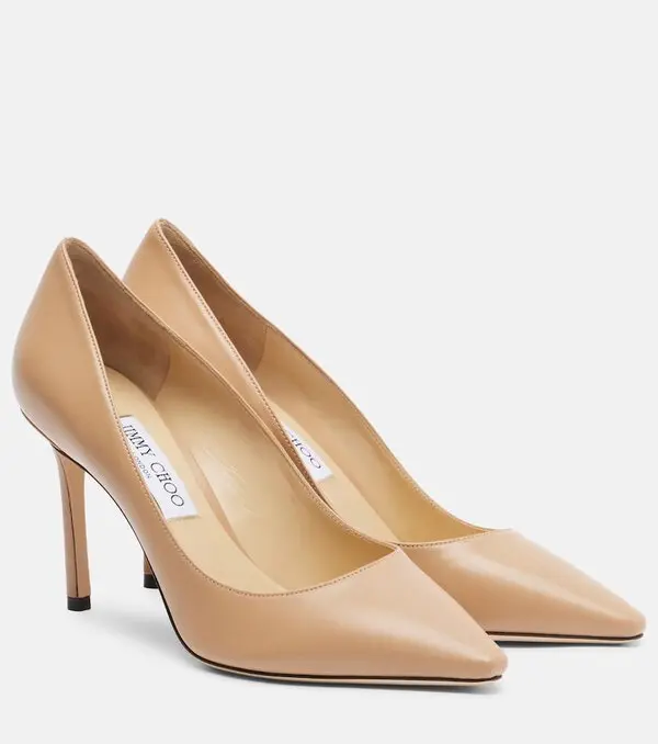 JIMMY CHOO Romy Leather Pumps - Beige
