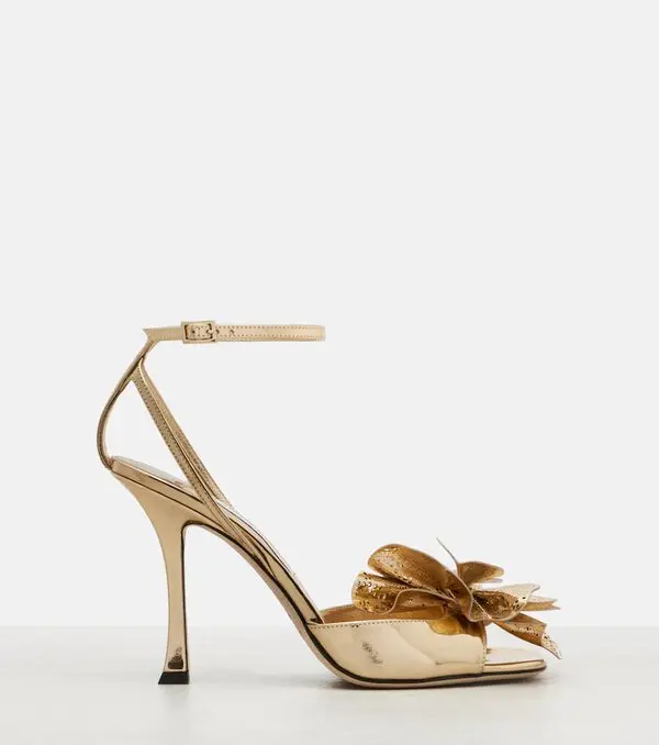 JIMMY CHOO Mimmi Mirrored Leather Sandals