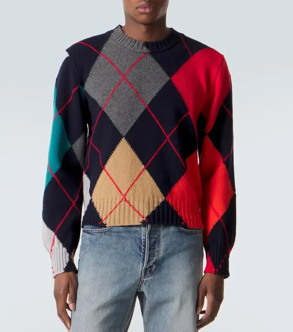 JW Anderson Argyle Wool Sweater