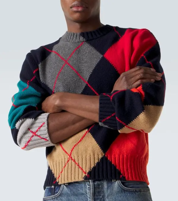 JW Anderson Argyle Wool Sweater