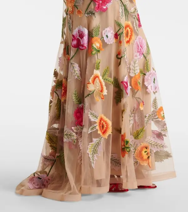 charena formal embroidered floral tulle dress Charena Formal Embroidered Floral Tulle Dress – Conean main image 0