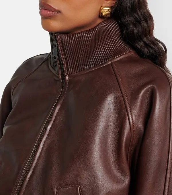 Polo Ralph Lauren Cropped Leather Blouson Jacket