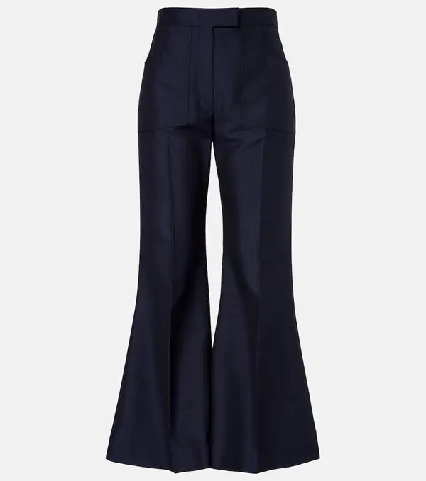 Valentino Garavani Wool And Mohair Flared Trousers