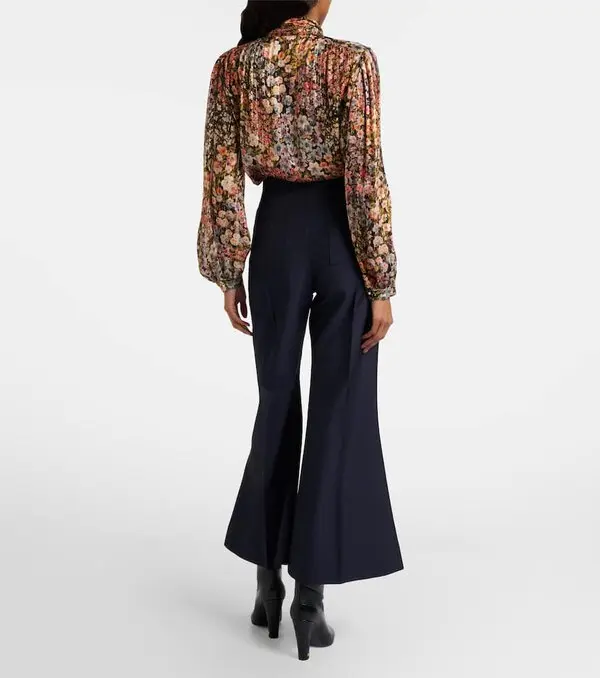 Valentino Garavani Wool And Mohair Flared Trousers