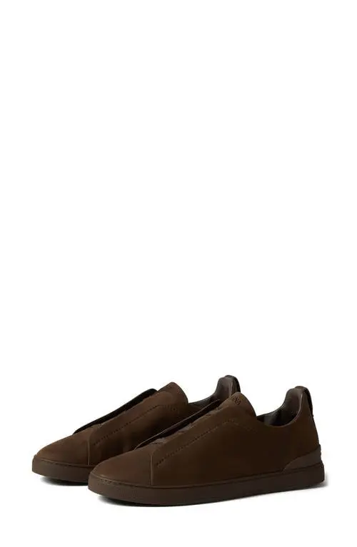 Zegna Triple Stitch™ Secondskin Low Top Sneakers - Dark Brown