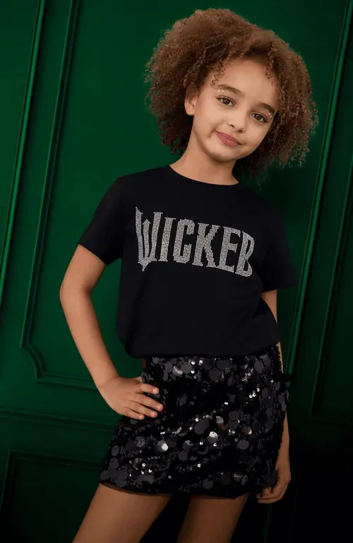 LOLA + THE BOYS Wicked Crystal Tee - Black