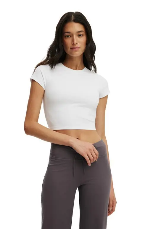 Cotton:on Active Ultra Soft Cropped Fitted T-shirt - White