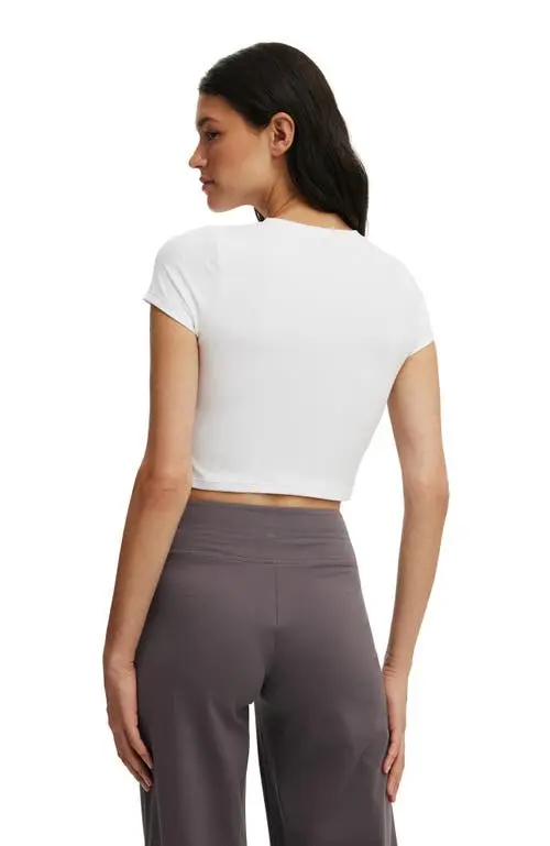 Cotton:on Active Ultra Soft Cropped Fitted T-shirt - White