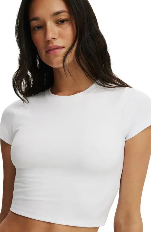Cotton:on Active Ultra Soft Cropped Fitted T-shirt - White