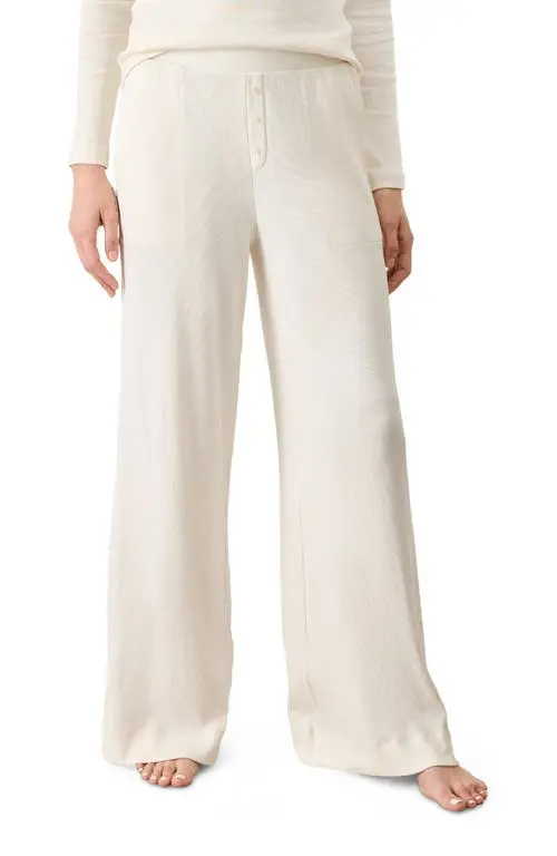 PACT Dream Rib Wide Leg Lounge Pant - Cream
