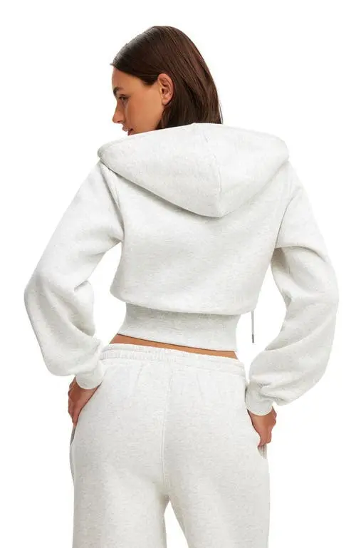 Cotton:on Active Fleece Contour Zip Through - Light Grey Marle