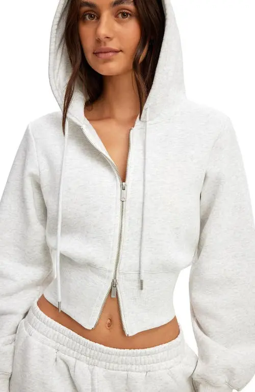 Cotton:on Active Fleece Contour Zip Through - Light Grey Marle