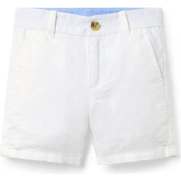 Janie And Jack Linen-cotton Blend Short - White
