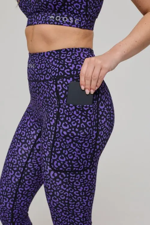 OOSC Infinite High Waisted Leggings - Purple Leopard