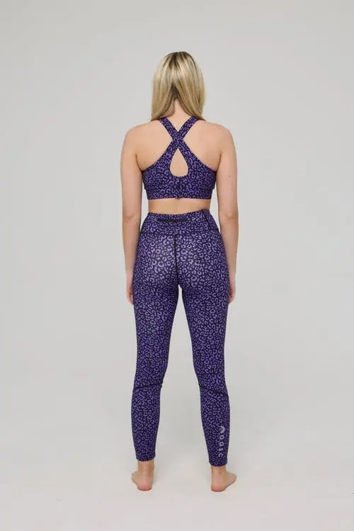 OOSC Infinite High Waisted Leggings - Purple Leopard
