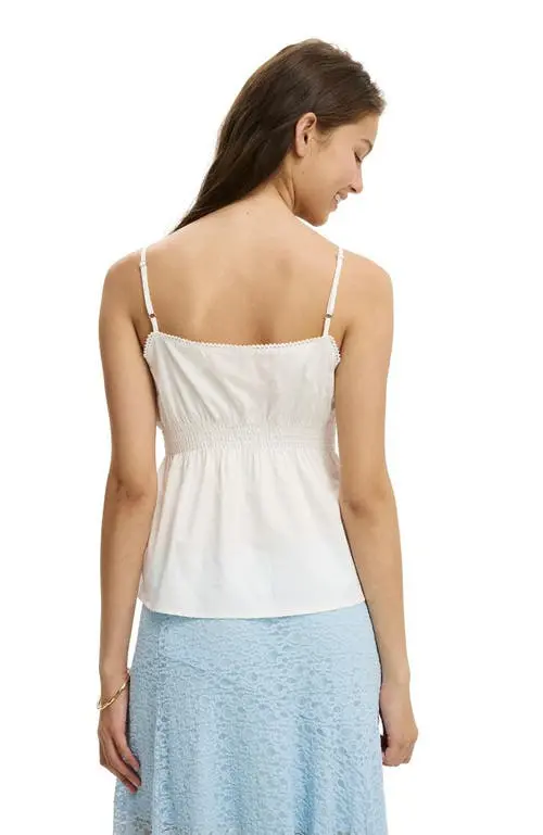 COTTON ON Sara Babydoll Cami - White