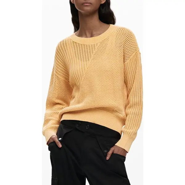 Desigual Fine Gauge Crewneck Sweater - Yellow