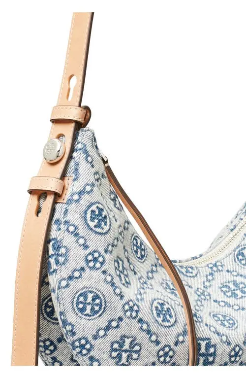 Tory Burch Romy Denim Half Moon Shoulder Bag