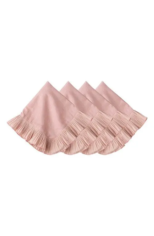 JULISKA Mademoiselle Set Of 4 Cotton & Linen Napkins - Petal Pink